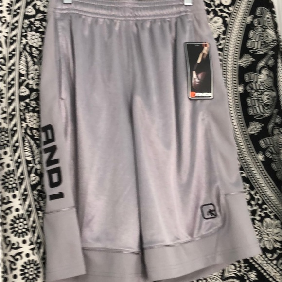 And1 | Shorts | Mens All Court Silver Shorts With Andi Logos | Poshmark